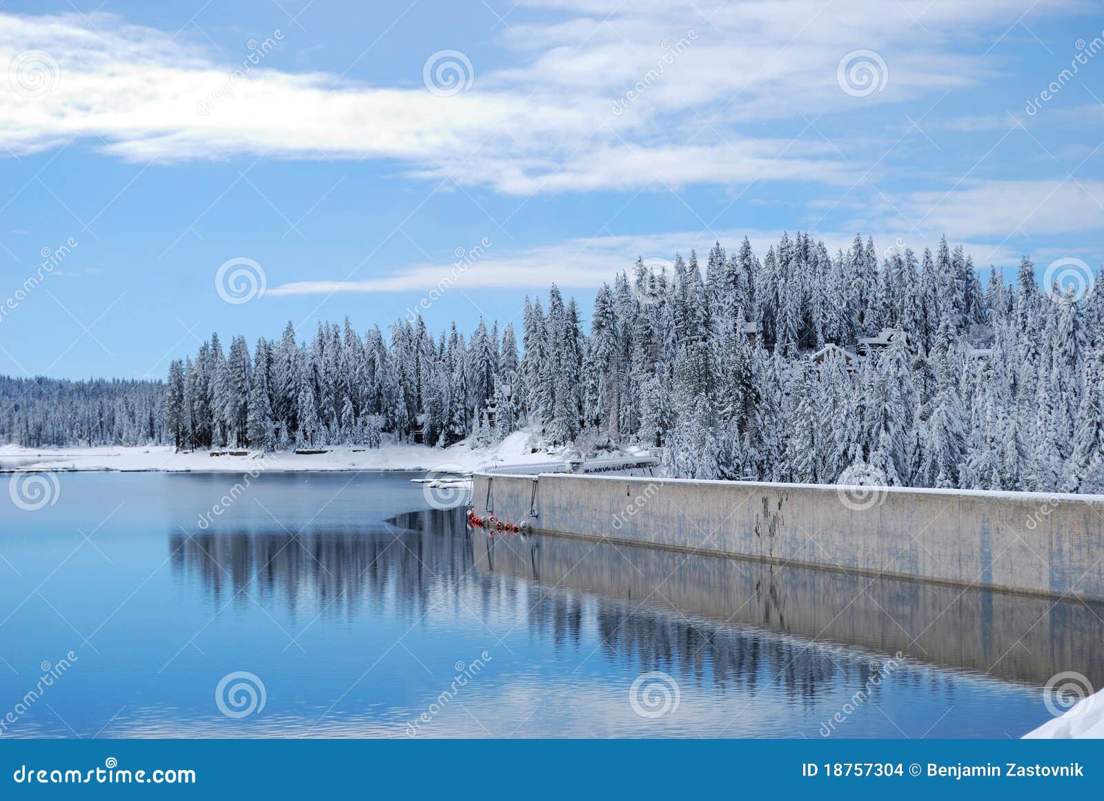 Dam in Winter stock photo. Image of power, lake, water - 18757304