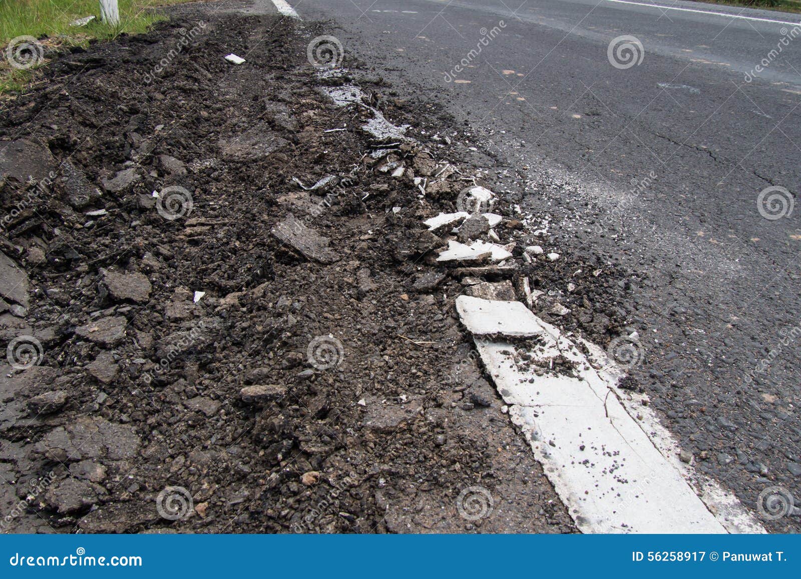 Damage of asphalt road stock image. Image of hole, grunge - 56258917