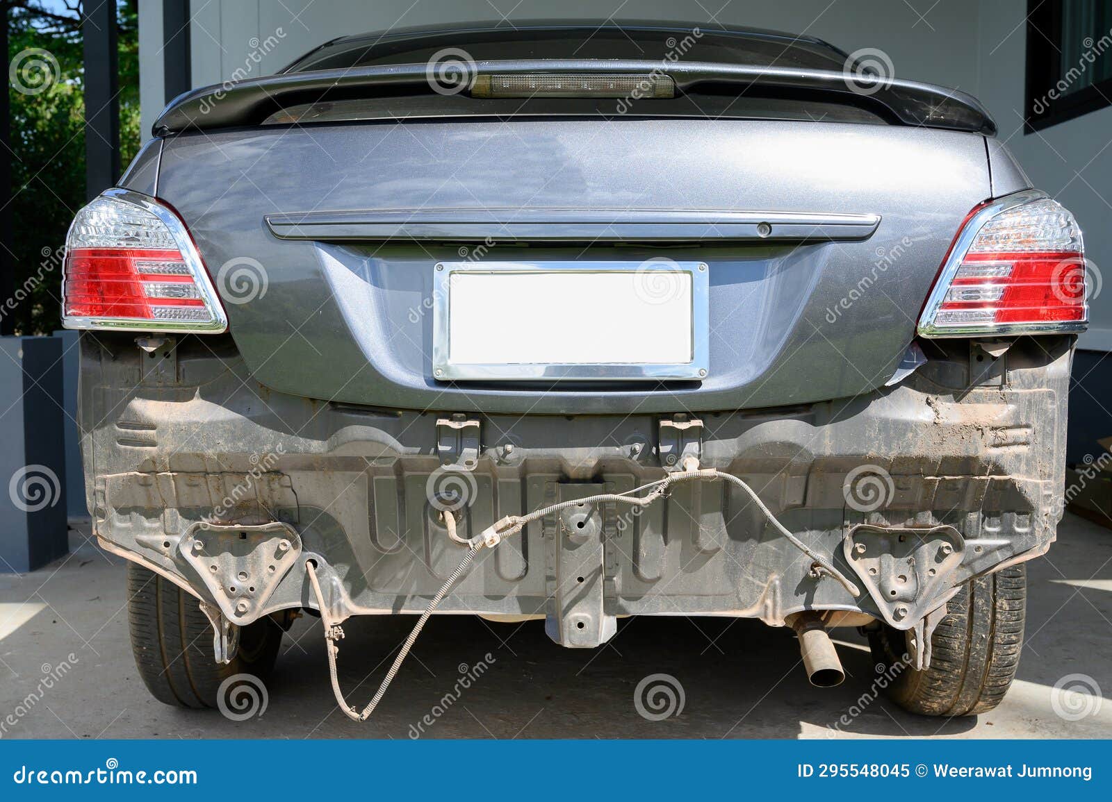 Damage on the Back Side Car. Stock Image - Image of injury, bumper ...