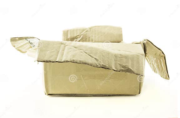 Damage Box on White Background Stock Image - Image of empty, office ...