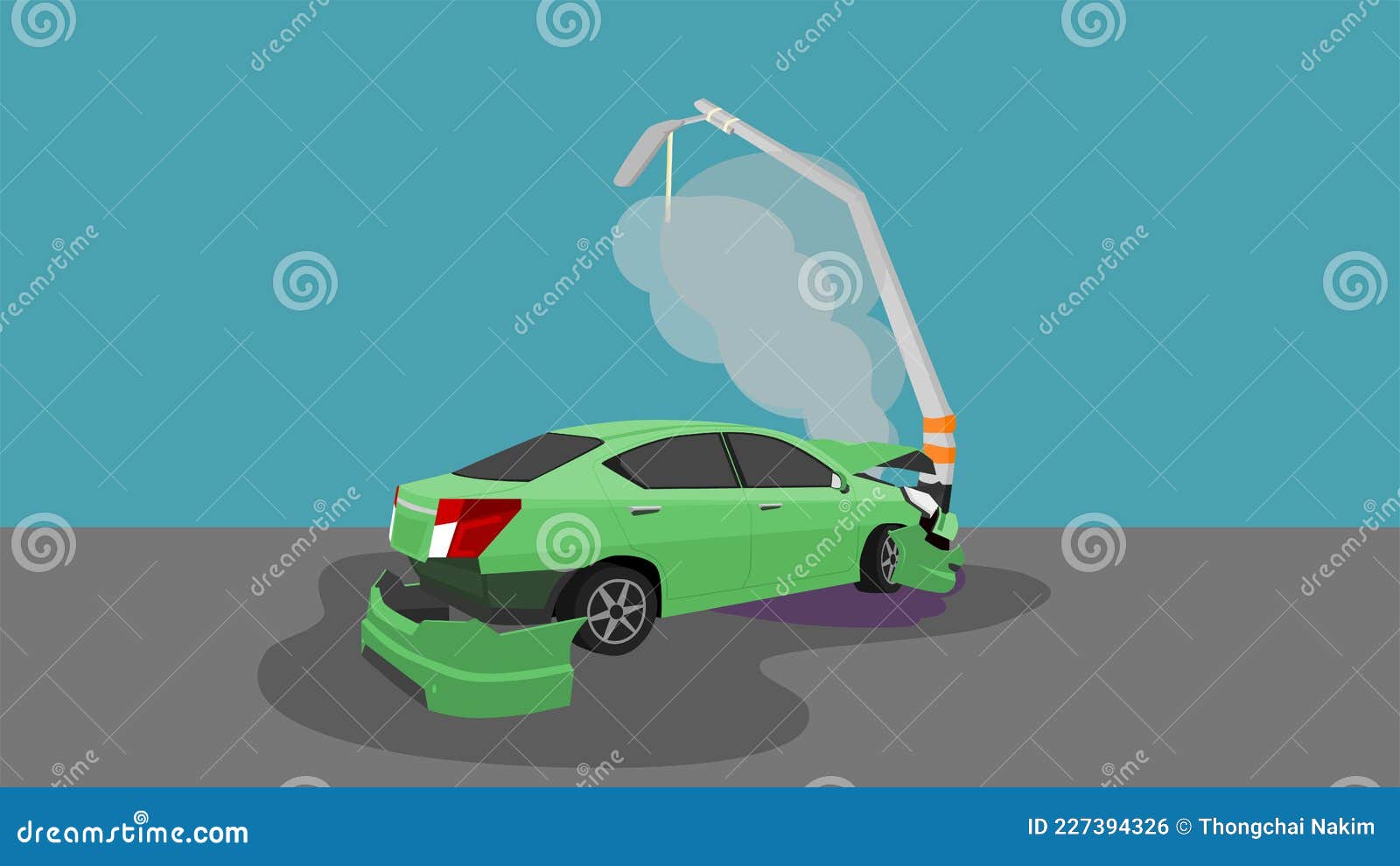 Car Crash Rear-end Collisions Vector Illustration | CartoonDealer.com ...