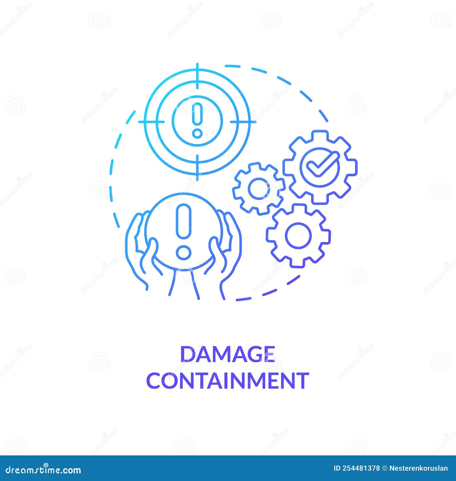 Damage Containment Blue Gradient Concept Icon Stock Vector ...
