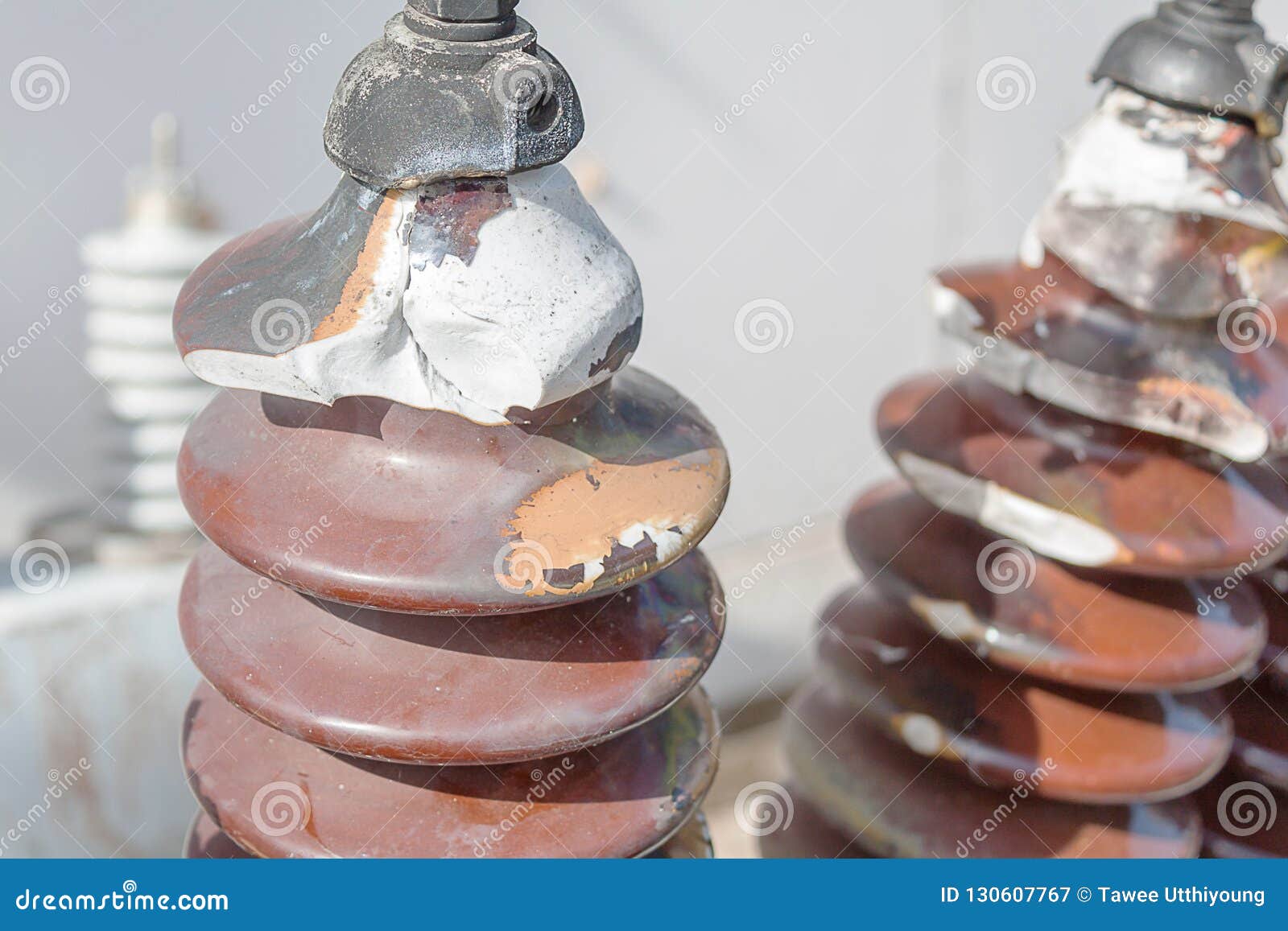 Damage Electrical Insulator Stock Image - Image of insulation, high ...