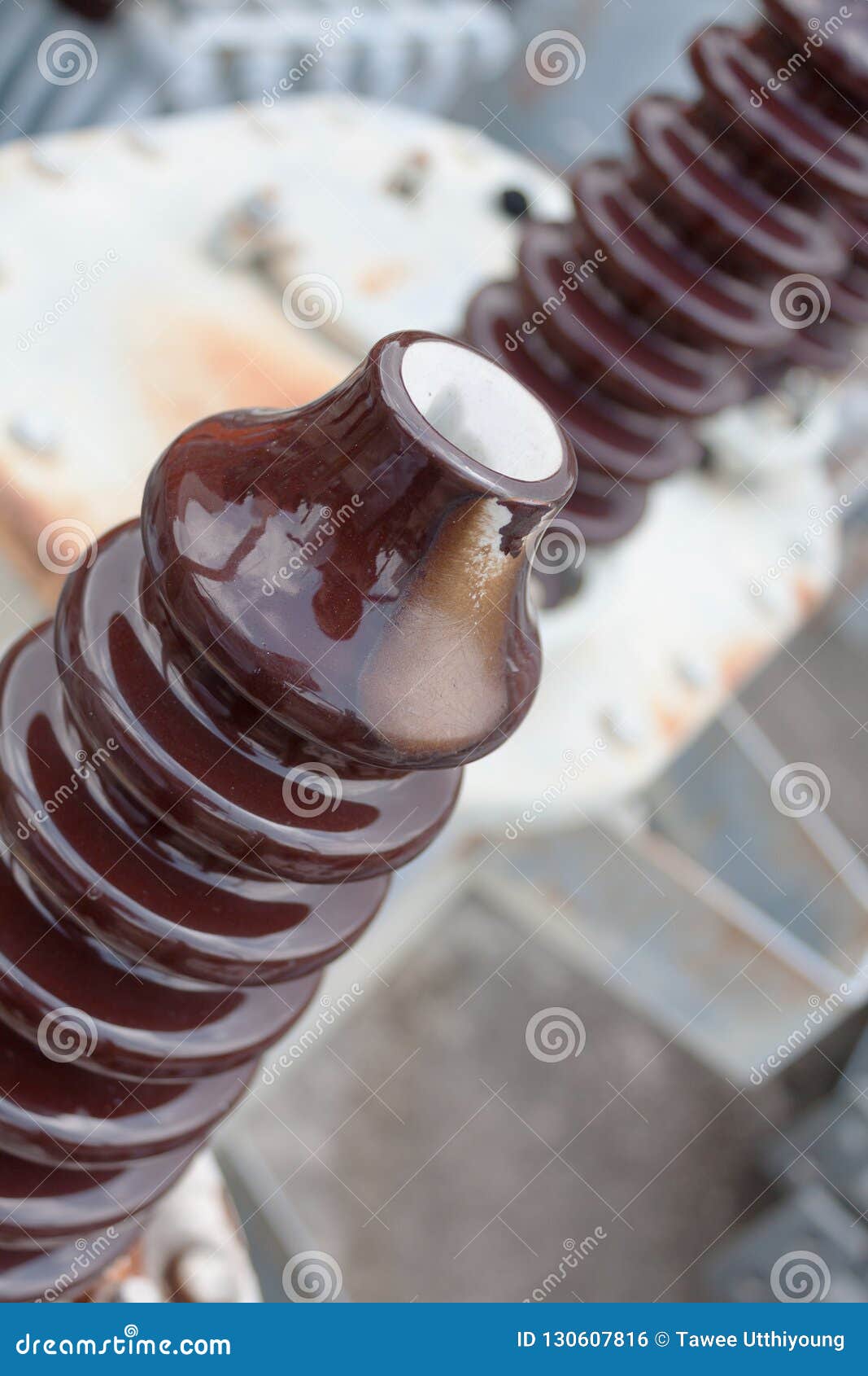 Damage Electrical Insulator Stock Photo - Image of electrical, color ...