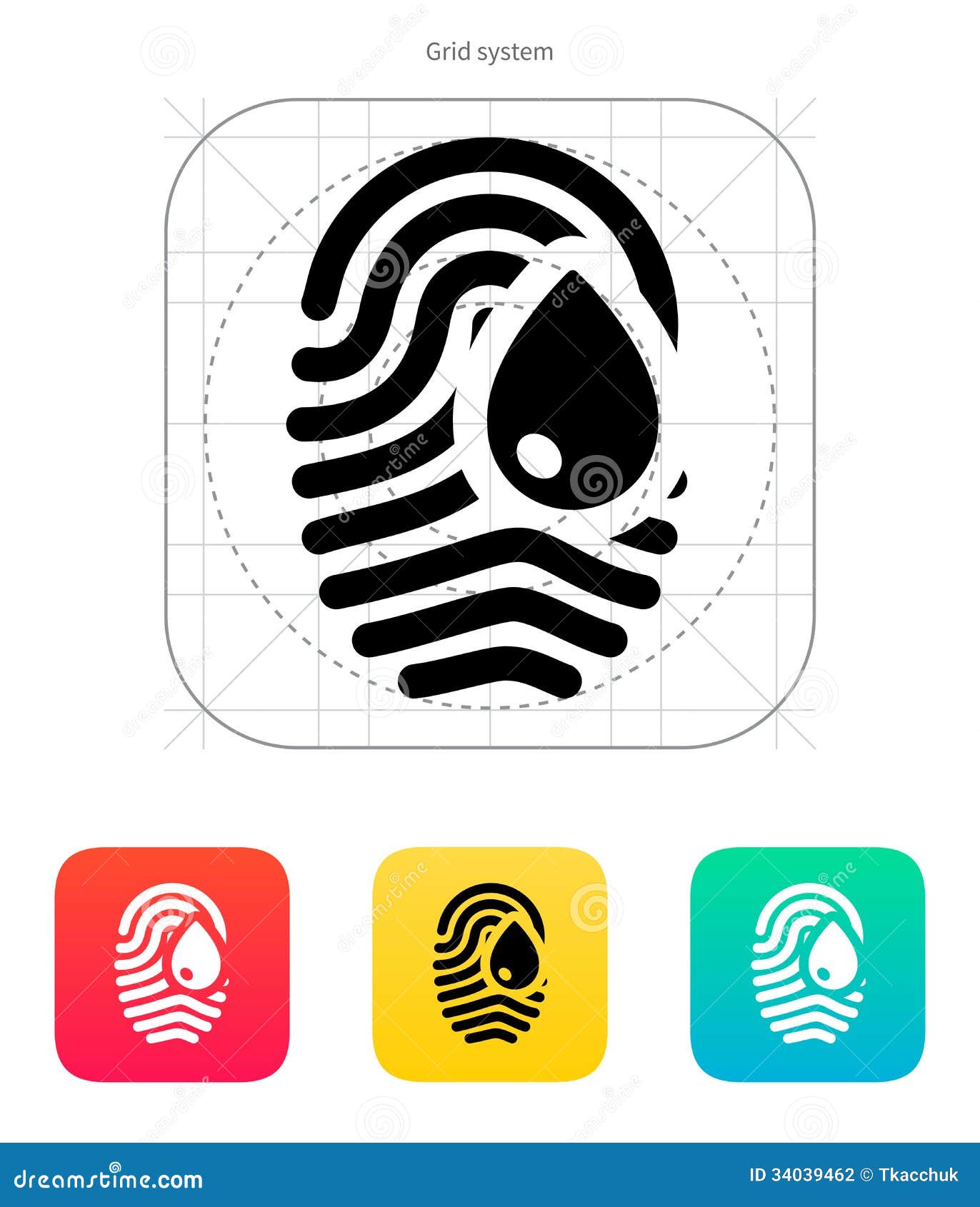 Fingerprint Icon Set, Finger Print Identity Symbol, Thumbprint Sign ...