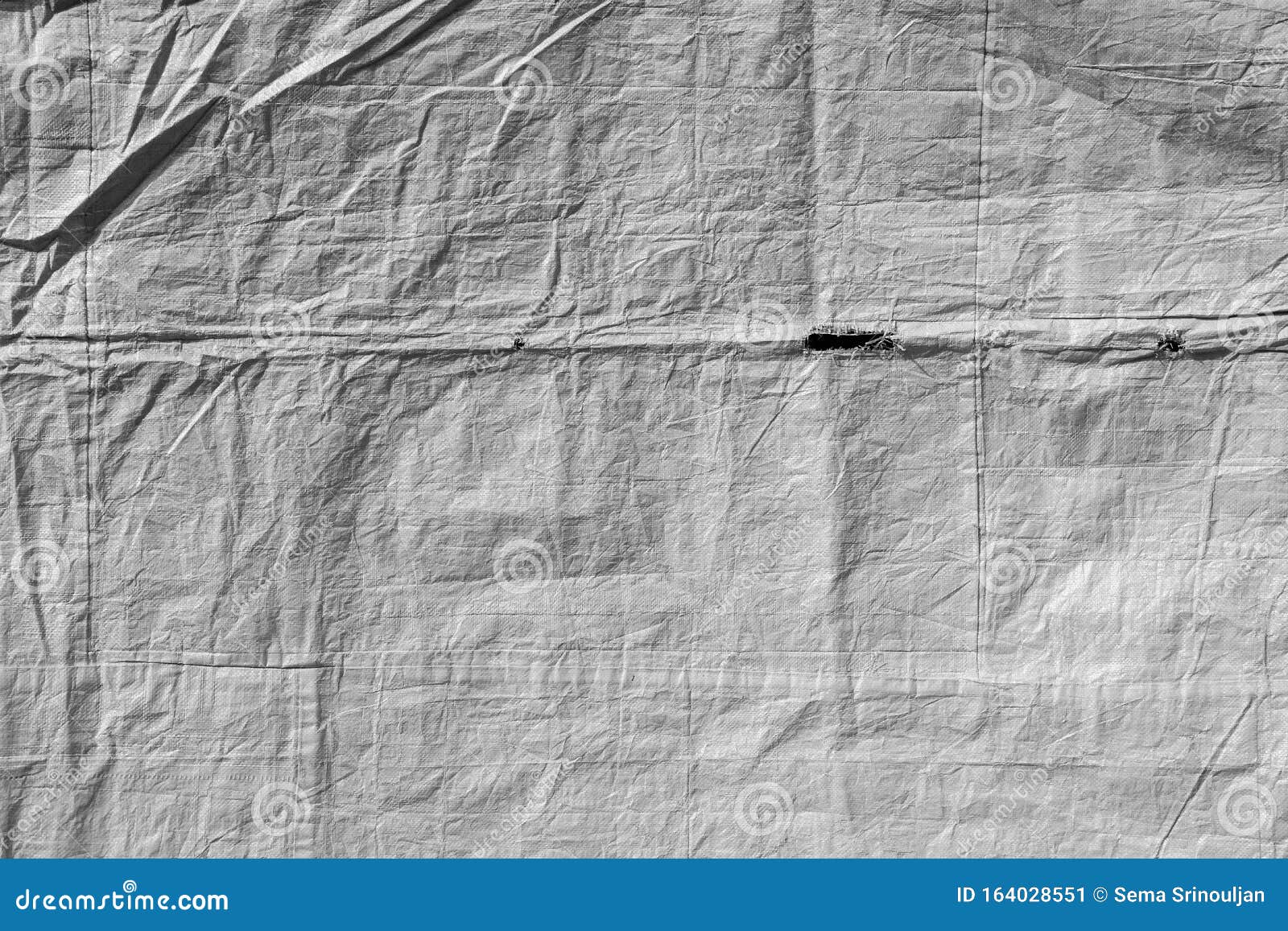 Damage and Hole at White Plastic Canvas. Stock Image - Image of plastic ...