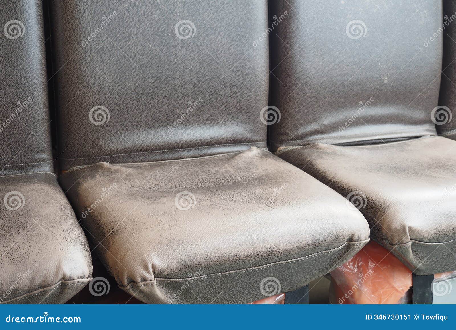 Damage Leather with a Cracked Texture on a Sofa . Stock Image - Image ...