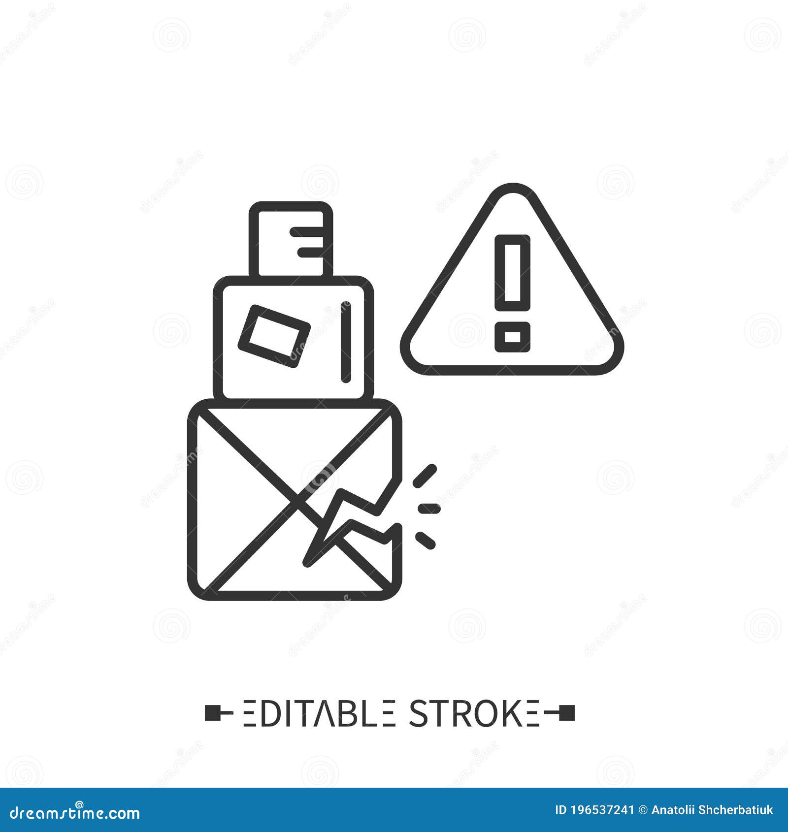 Damage Package Line Icon. Fragile Package. Editable Vector Illustration ...