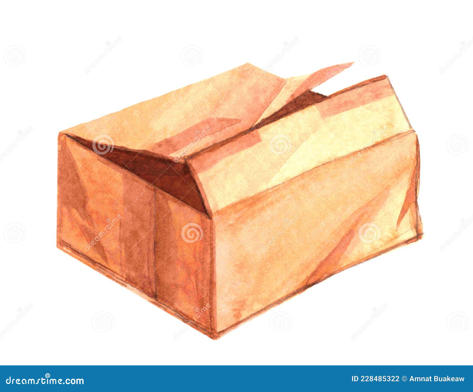Damage Parcel Box Watercolor, Broken Cardboard Box Brown, Old Box ...
