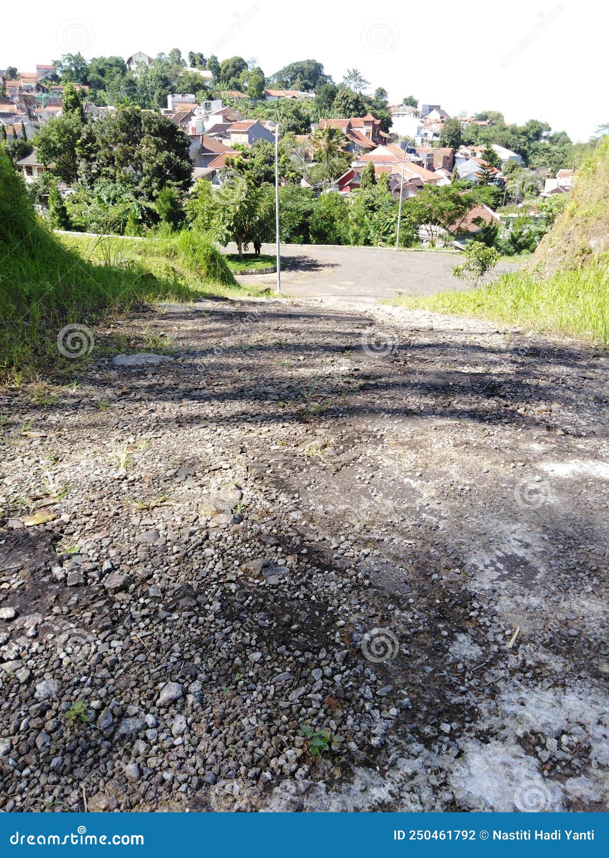 The damage road view site stock photo. Image of soil - 250461792