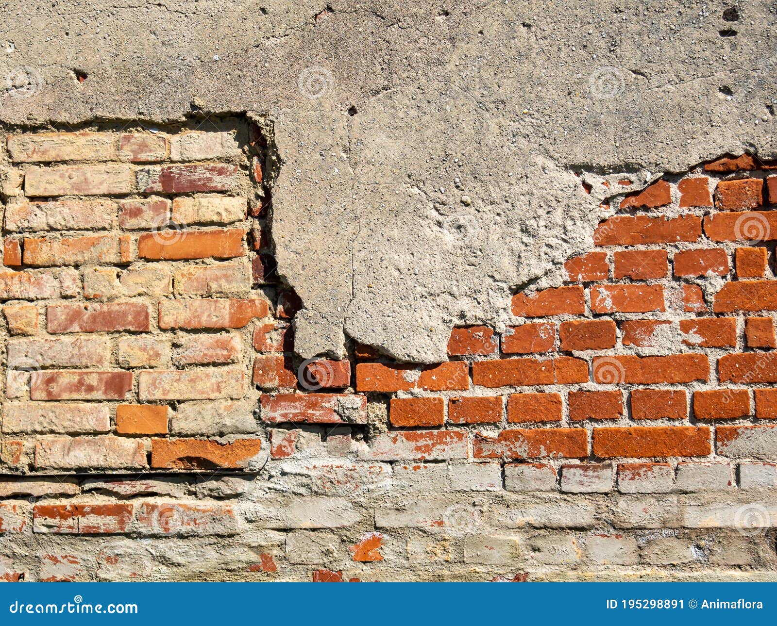 Damage to a building wall stock image. Image of building - 195298891