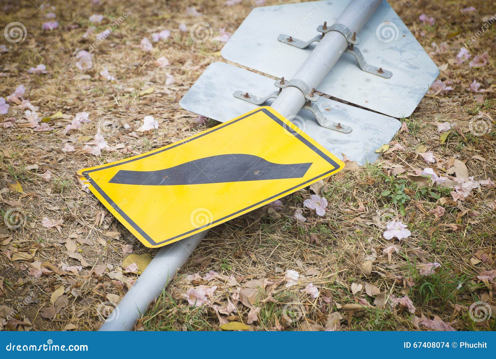 Damage traffic sign stock photo. Image of broken, crash - 67408074
