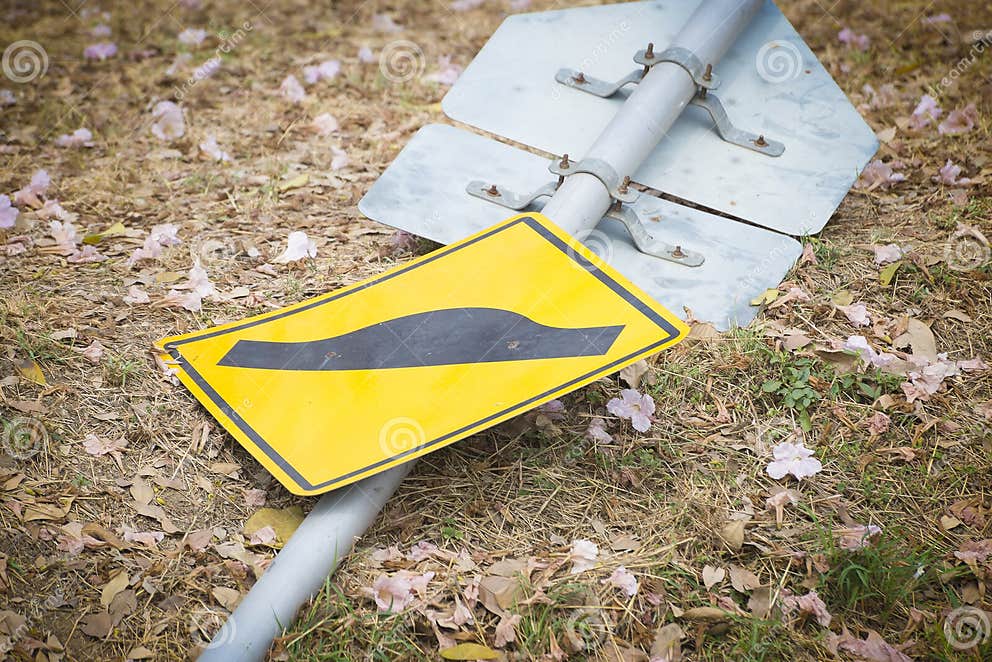 Damage traffic sign stock photo. Image of broken, crash - 67408074