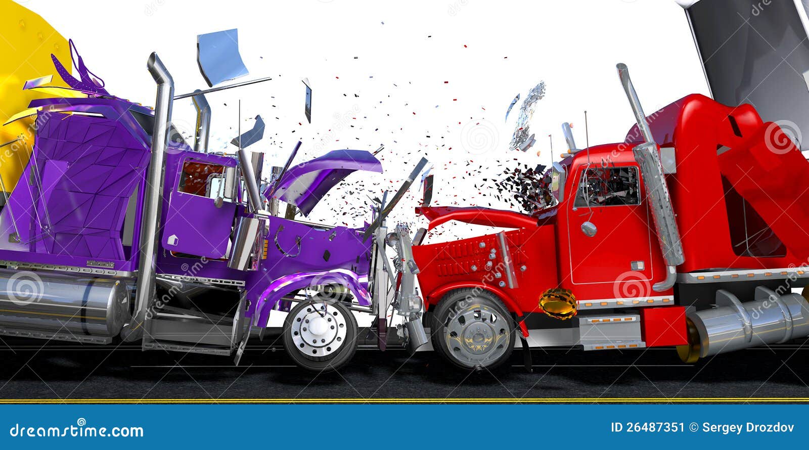 Damage two lorries stock illustration. Illustration of failure - 26487351