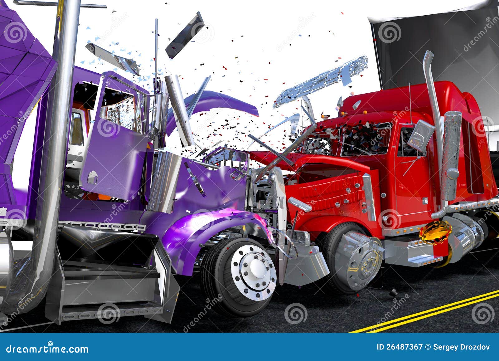 Damage two lorries stock illustration. Illustration of bumper - 26487367