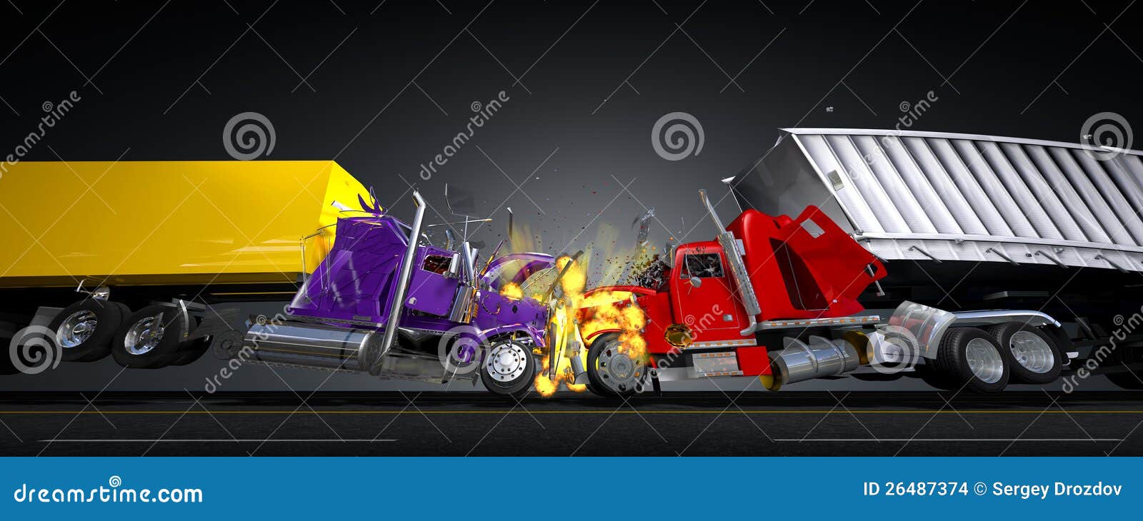 Damage two lorries stock illustration. Illustration of cracked - 26487374