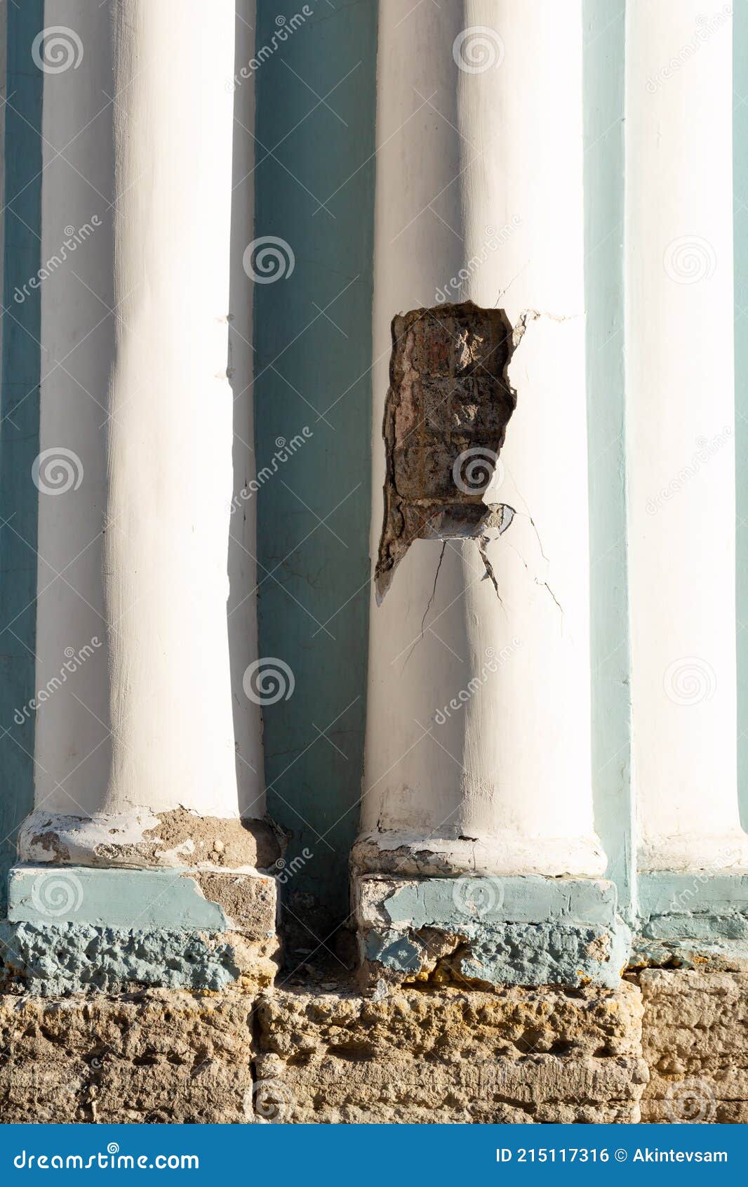 Damaged Architectural Columns Stock Photo - Image of high, historic ...