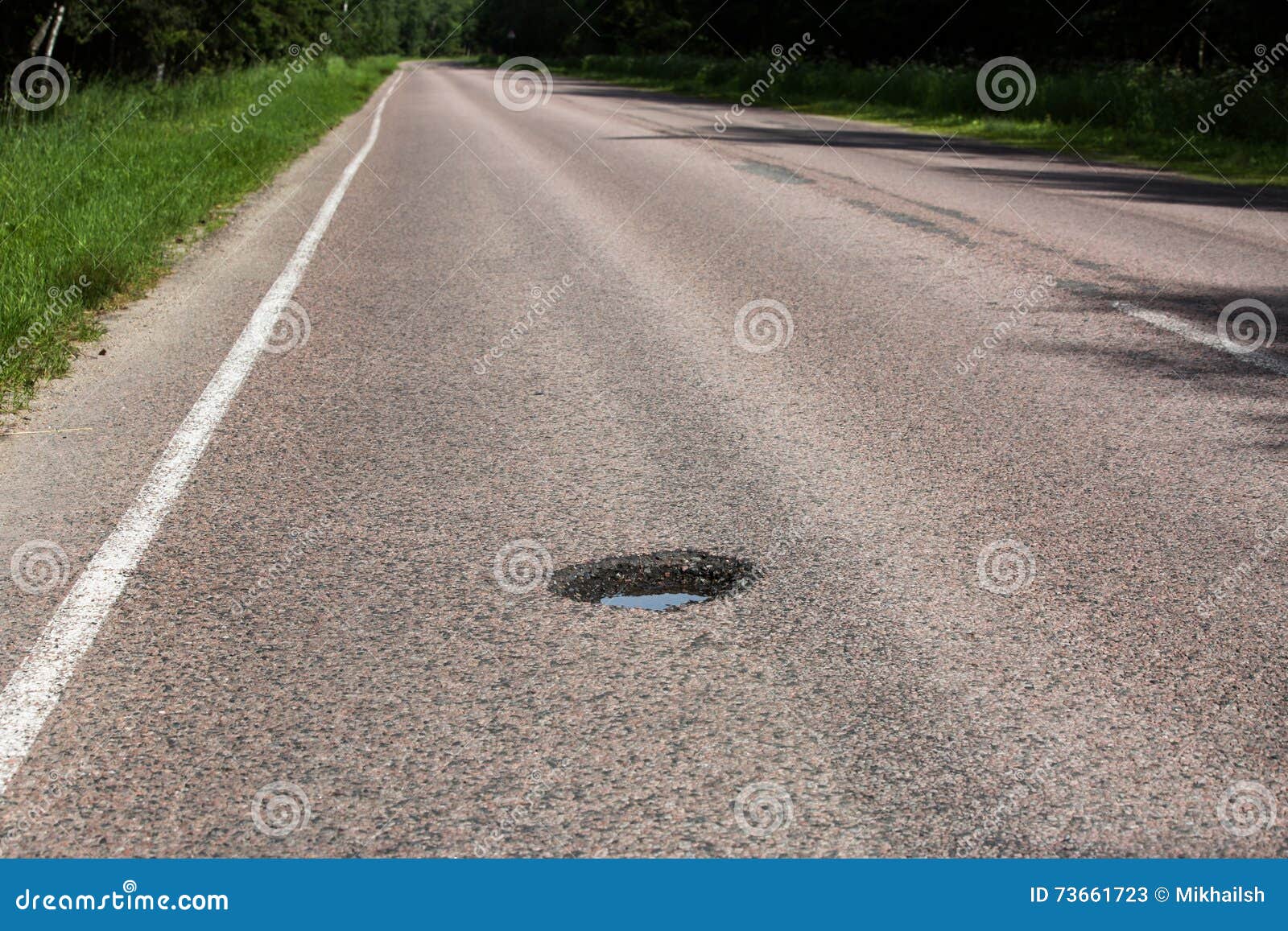 Damaged Asphalt Pavement Road with Pothole Stock Image - Image of rough ...