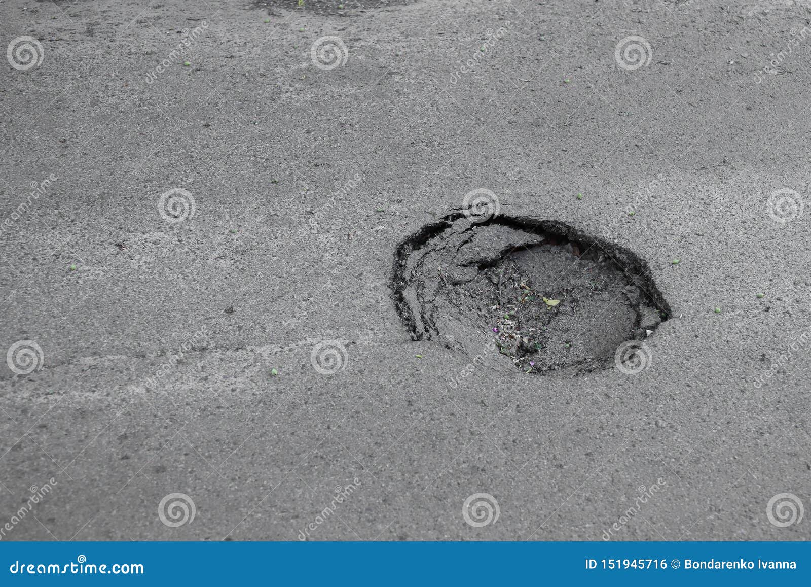 Damaged Asphalt Pavement Road with Potholes Stock Photo - Image of ...