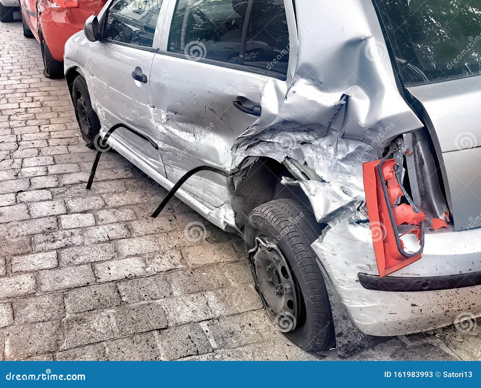 Damaged Automobile after Collision in City Stock Image - Image of loss ...