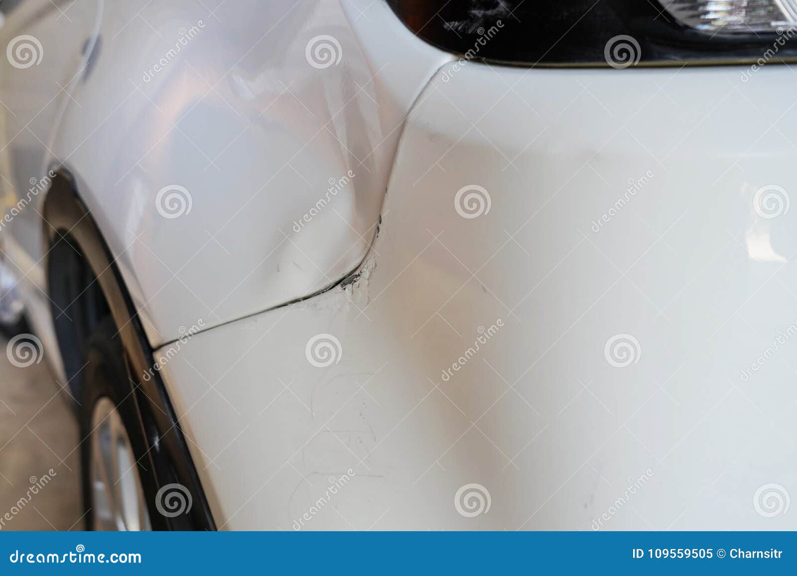 Damaged Backside of the Car from the Accident Stock Image - Image of ...