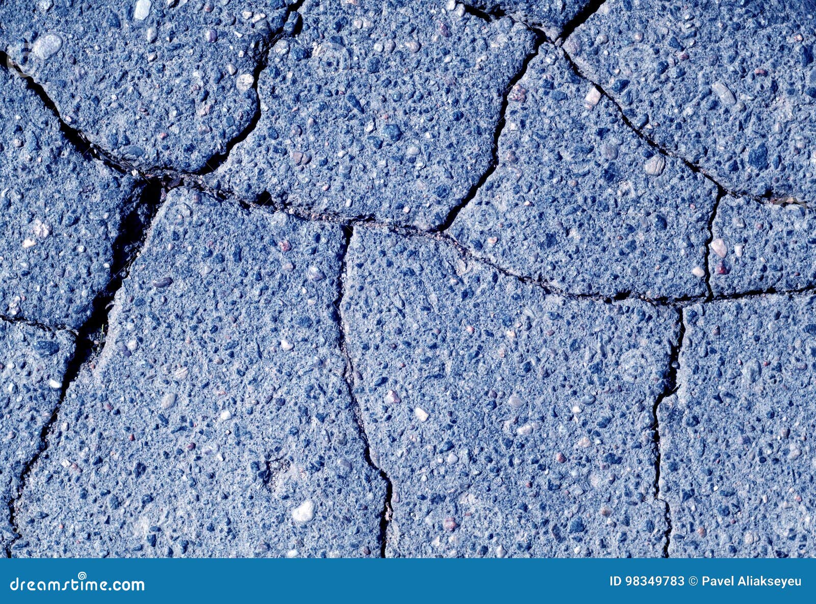 Damaged Blue Toned Asphalt Texture Stock Image - Image of crack ...