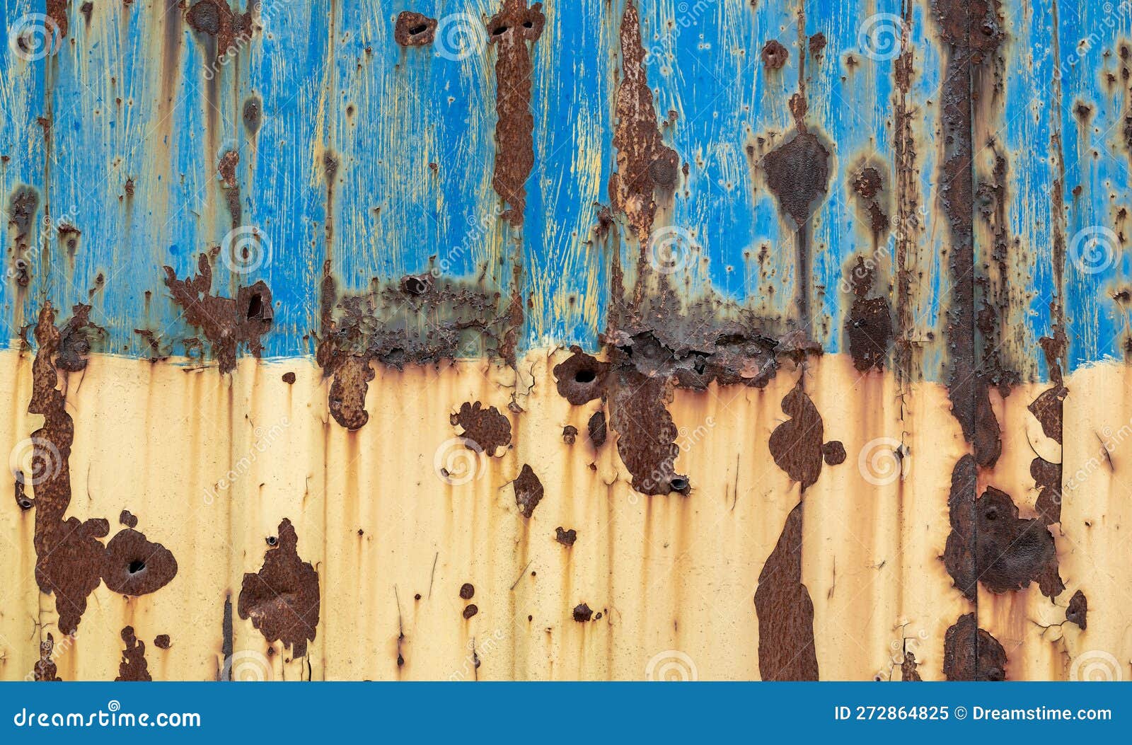 Damaged Blue Yellow House Wall War in Ukraine Stock Image - Image of ...