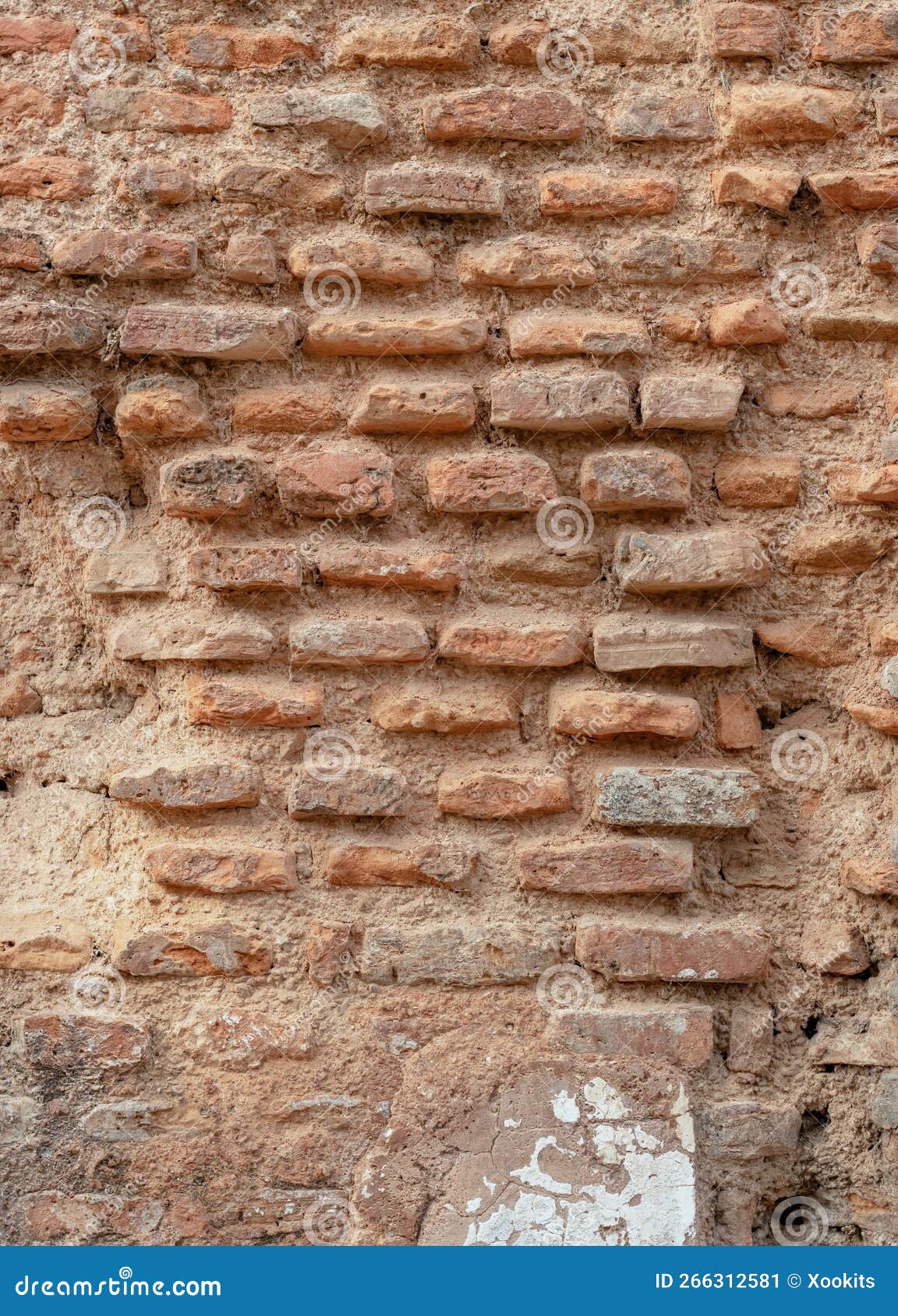 Damaged Old Brick Wall with Broken Edge Stock Image - Image of classic ...