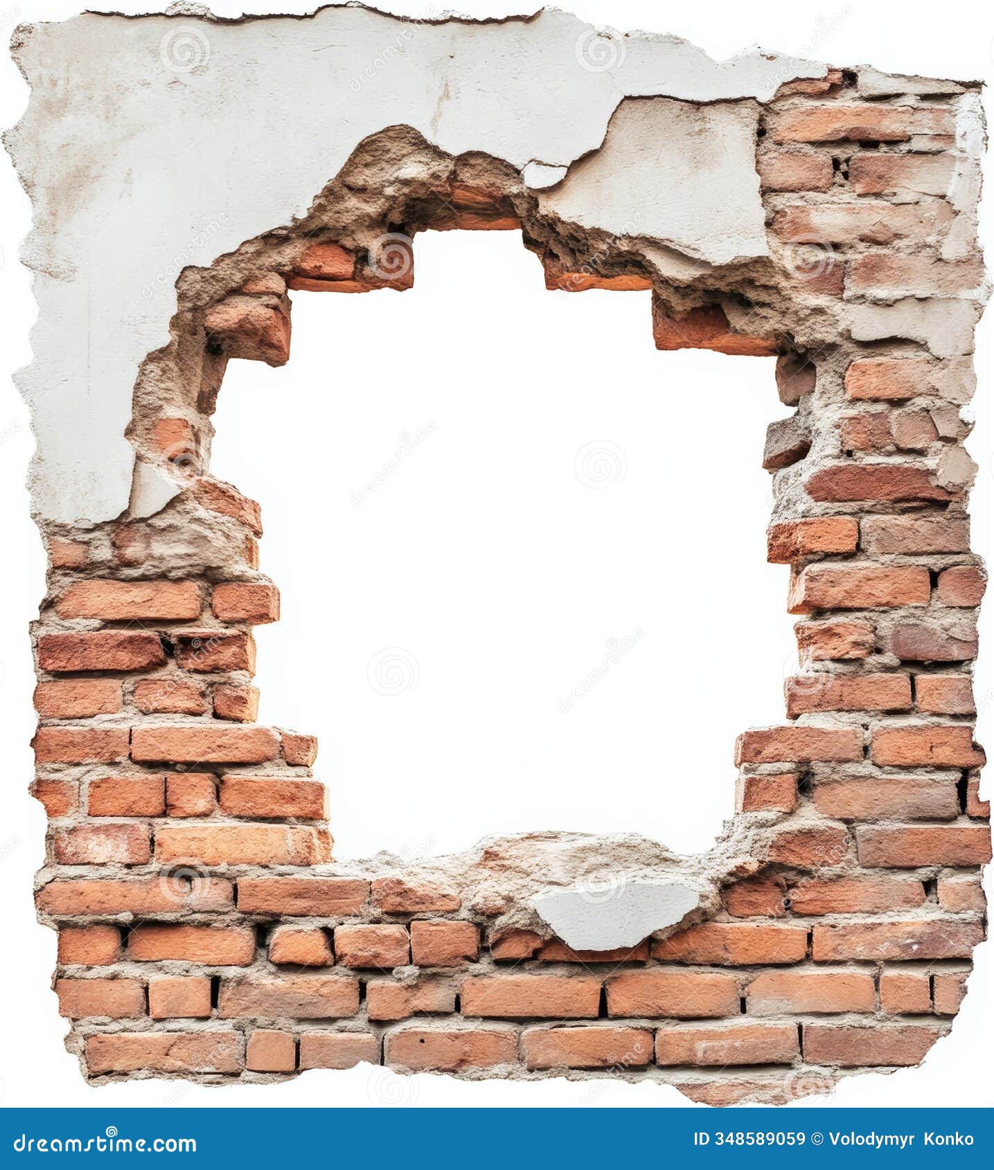 Damaged Brick Wall with Exposed Interior, Architectural Decay. Urban ...