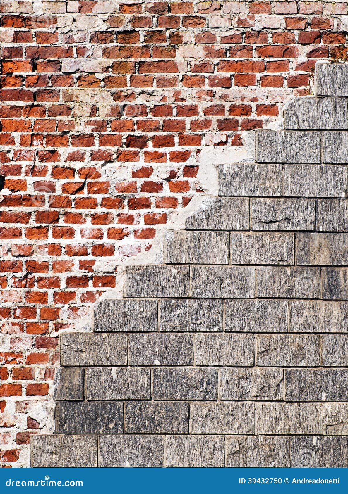 Damaged brick wall stock photo. Image of hold, abstract - 39432750