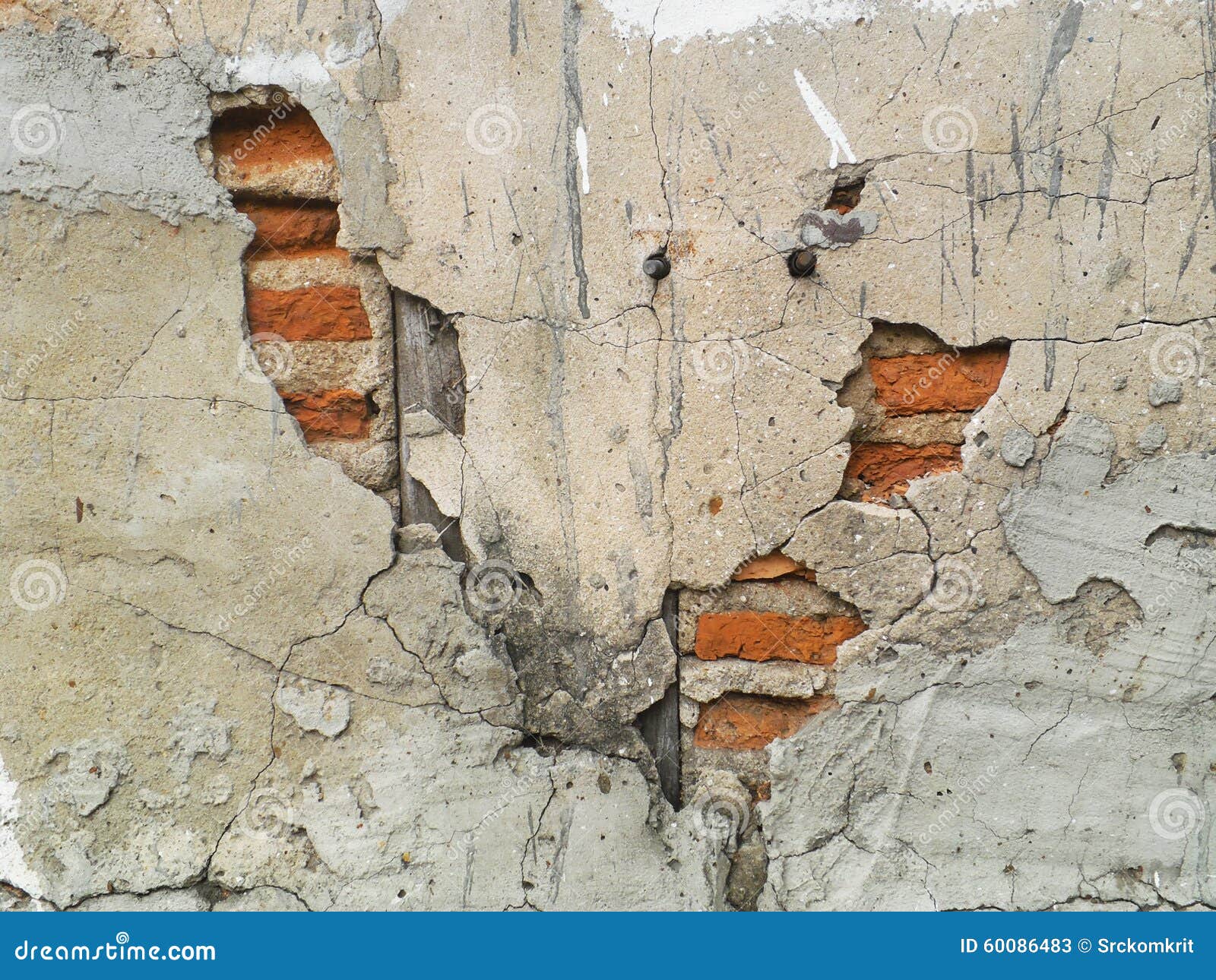Damaged Brick Walls Cracked Stock Image - Image of destroyed, stone ...