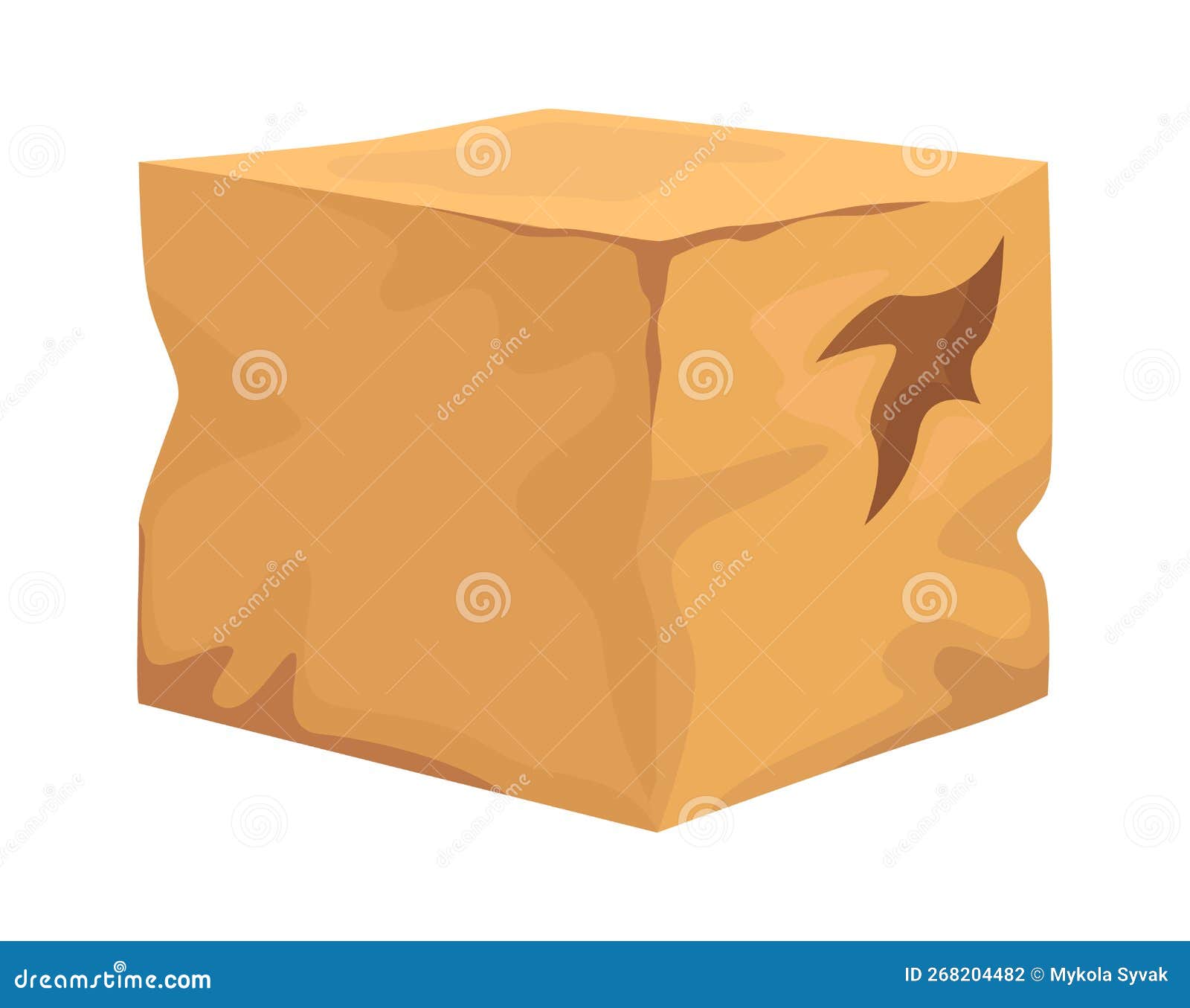 Damaged and Broken Cardboard Box Flat Icon Paper Packaging for Parcel ...