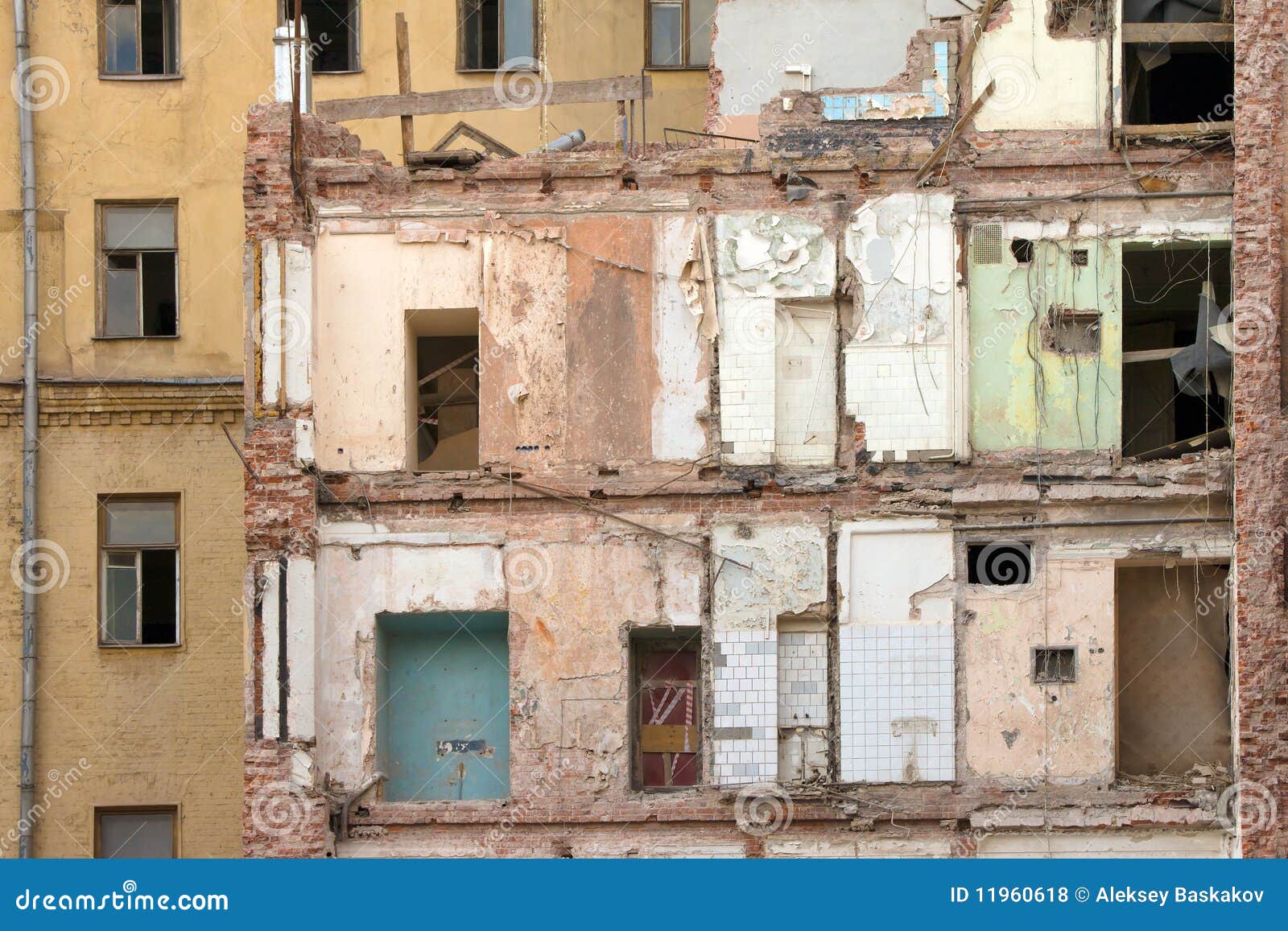 Damaged building stock photo. Image of dump, home, interior - 11960618