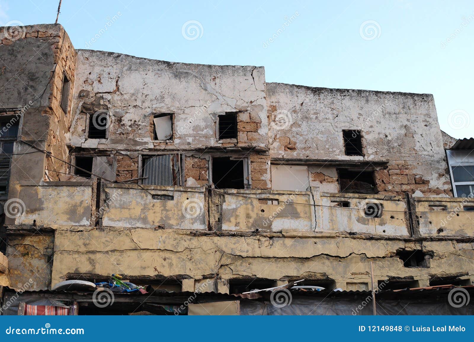 Damaged Building stock photo. Image of long, brick, aged - 12149848