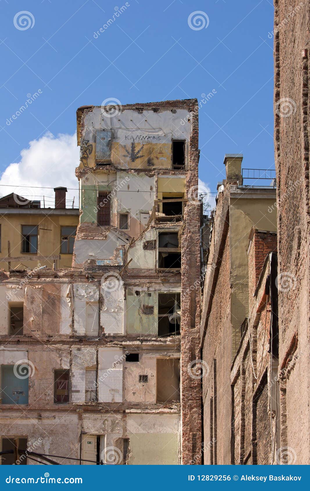Damaged building stock photo. Image of built, disaster - 12829256