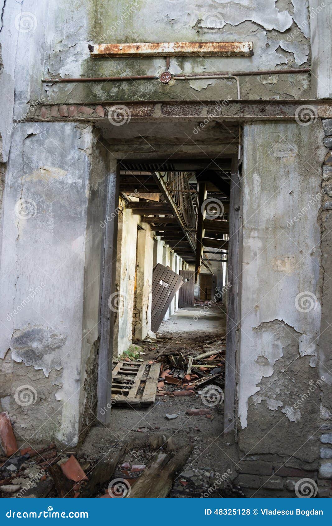 Damaged building interior stock photo. Image of interior - 48325128