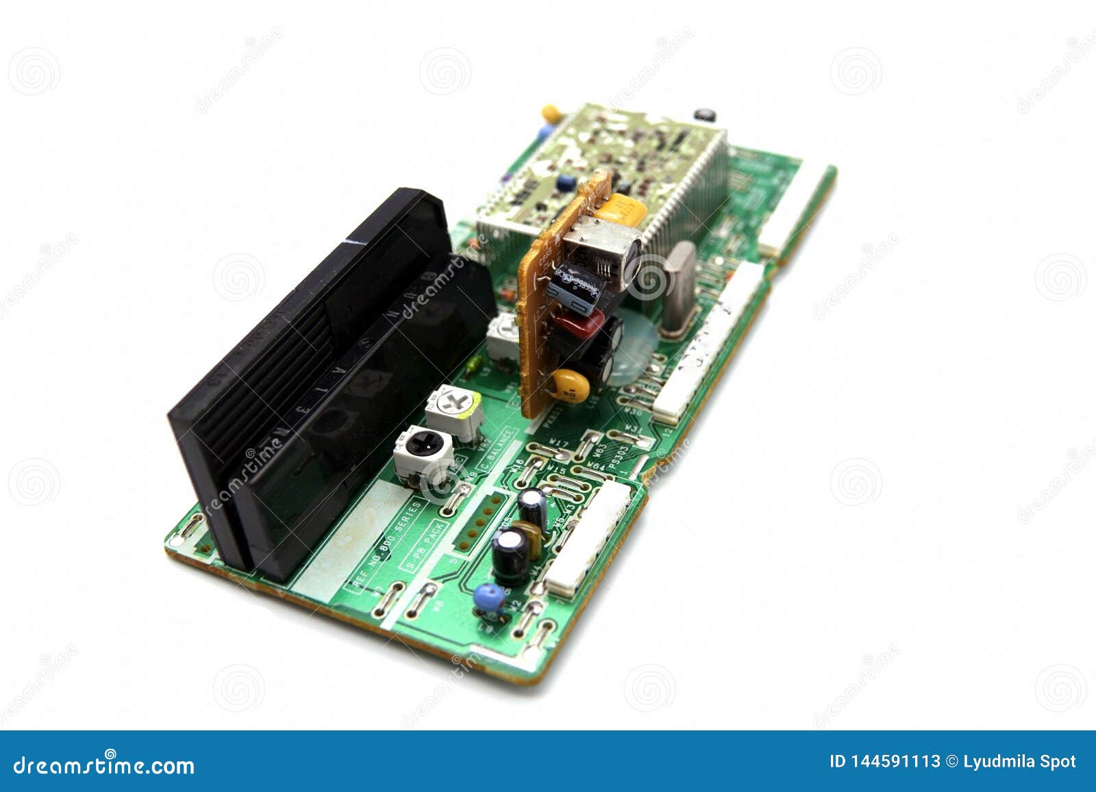 Damaged Burned Destroyed Computer Graphic Card on White Background ...