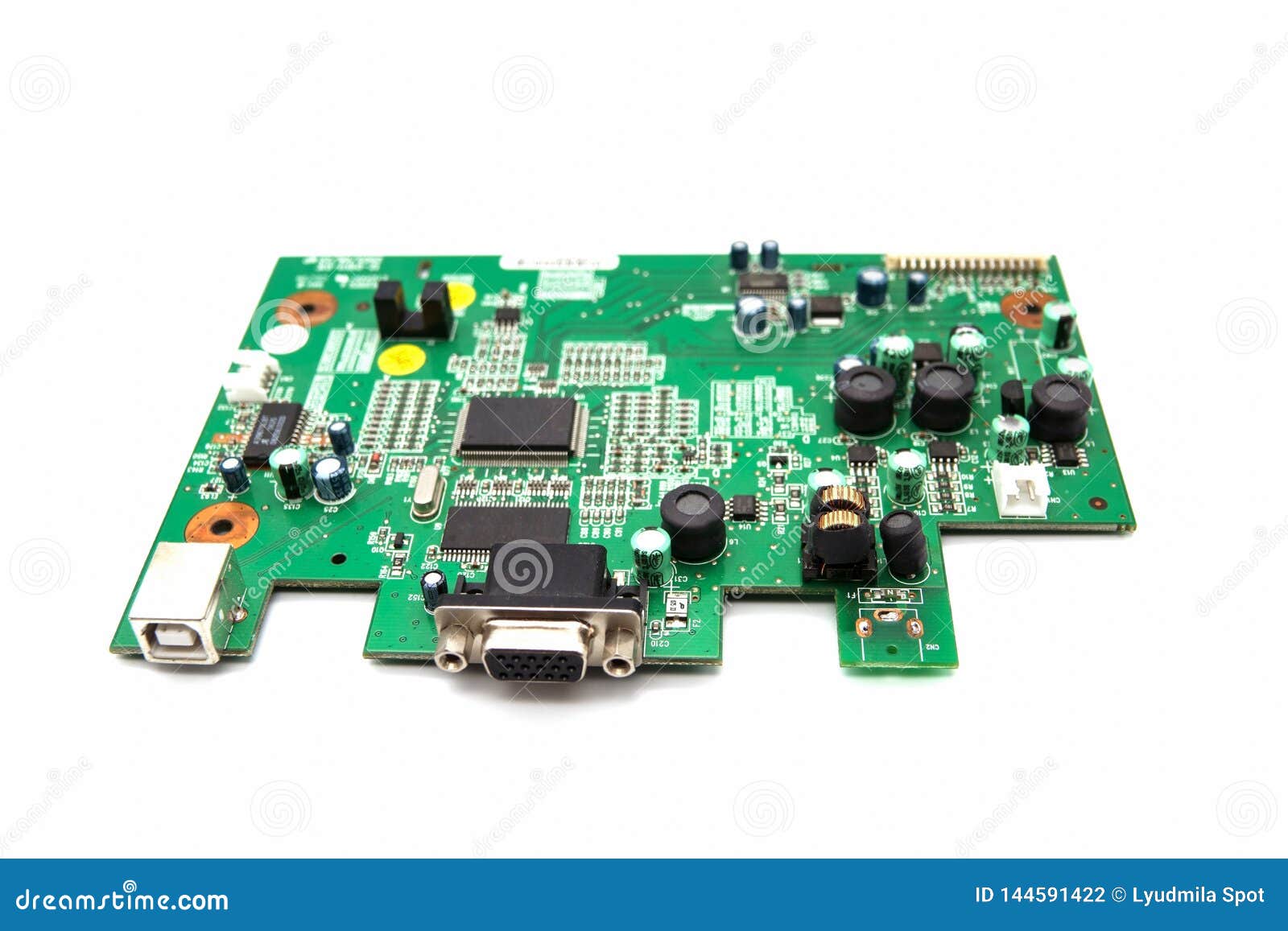 Damaged Burned Destroyed Computer Graphic Card on White Background ...