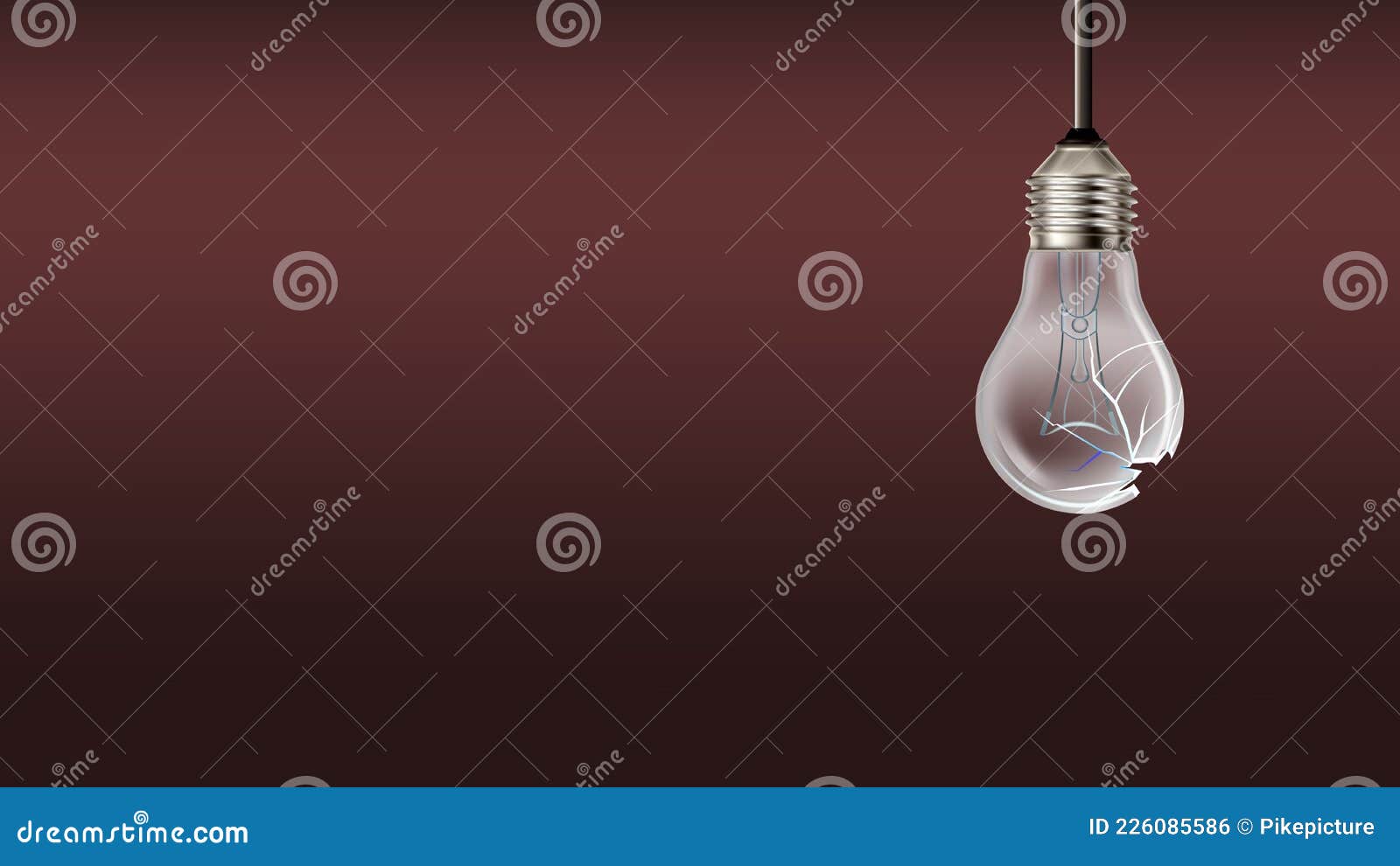 Damaged Burned Out Light Bulb Copy Space Vector Stock Illustration ...