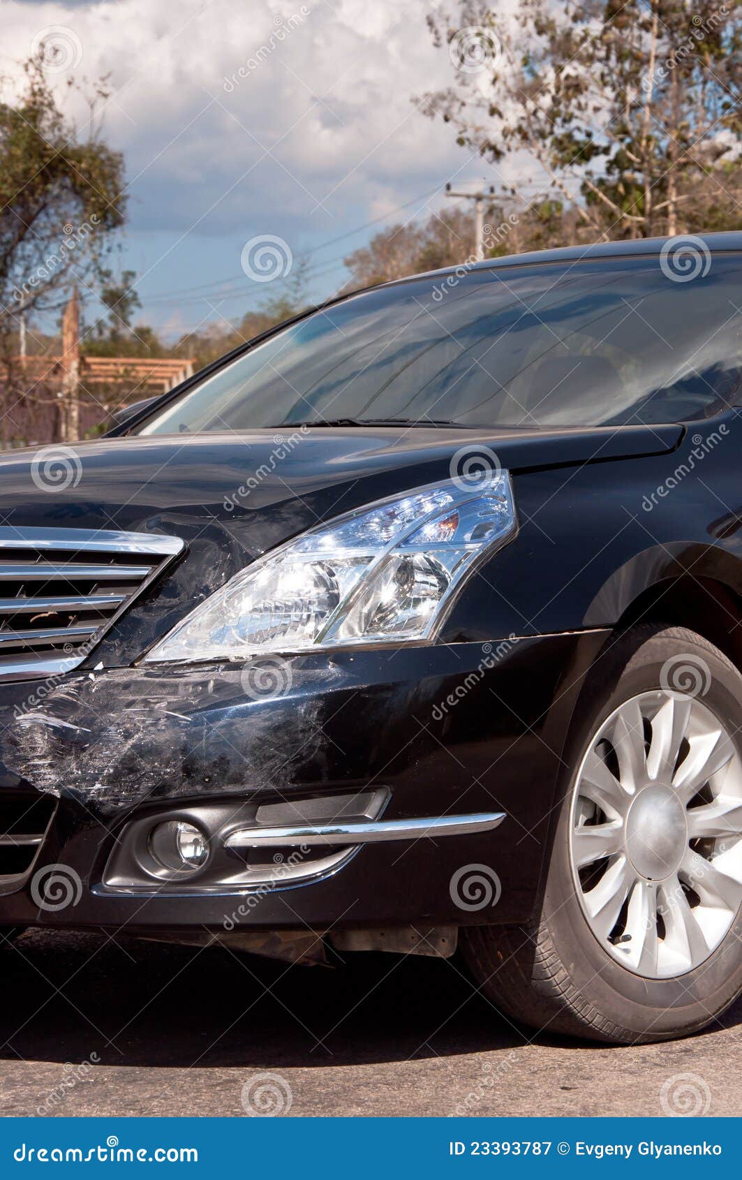 Damaged Car stock image. Image of road, bonnet, daylight - 23393787