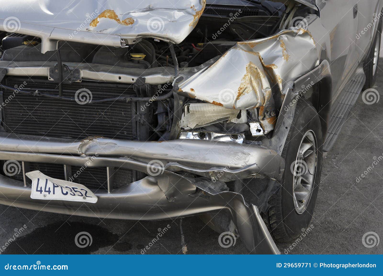 Damaged car stock image. Image of smashed, engine, collision - 29659771