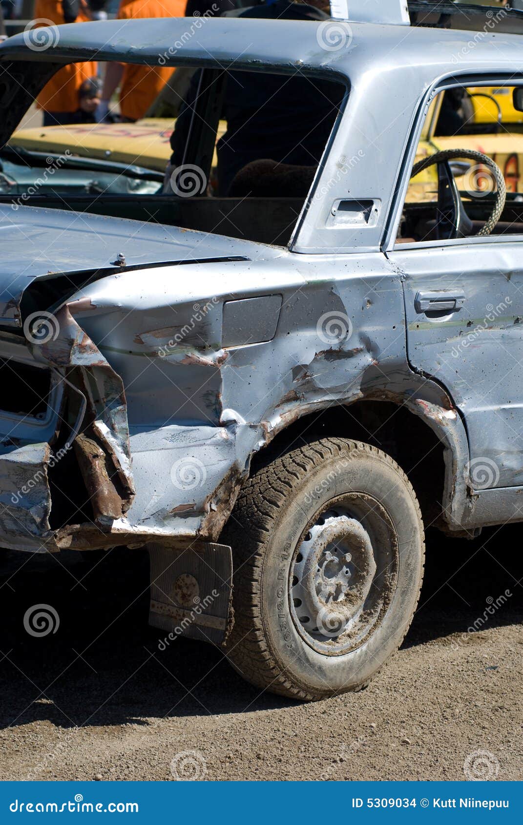 Damaged Car stock photo. Image of blue, event, autos, line - 5309034