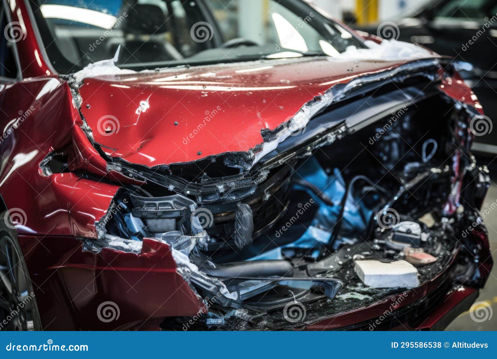 A Damaged Car in the Process of Repair Stock Photo - Image of ...