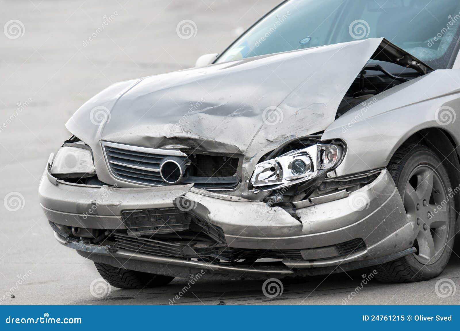 Damaged car on the road stock image. Image of expensive - 24761215