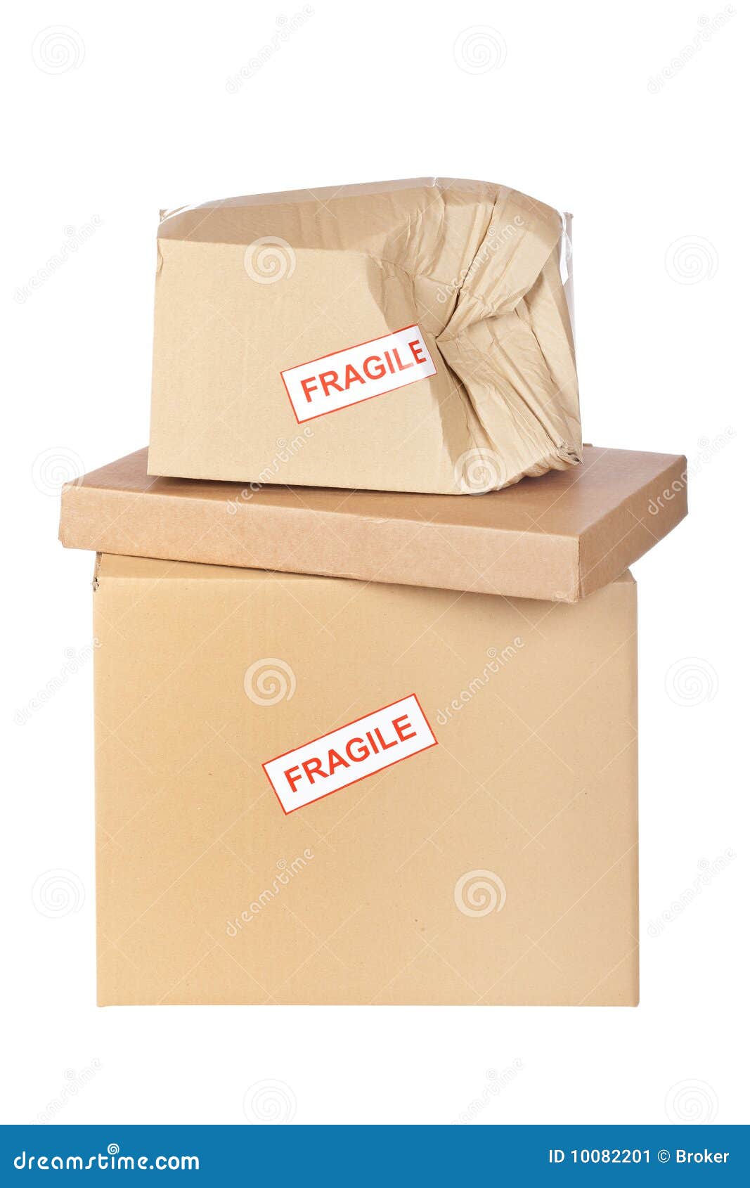 Damaged Cardboard Box Stock Image - Image: 10082201
