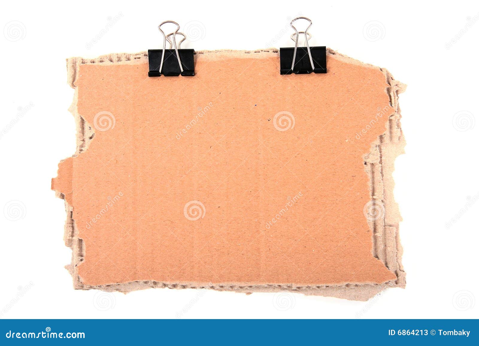 Damaged Cardboard with Paper Clip Stock Image - Image of notice, dirty ...