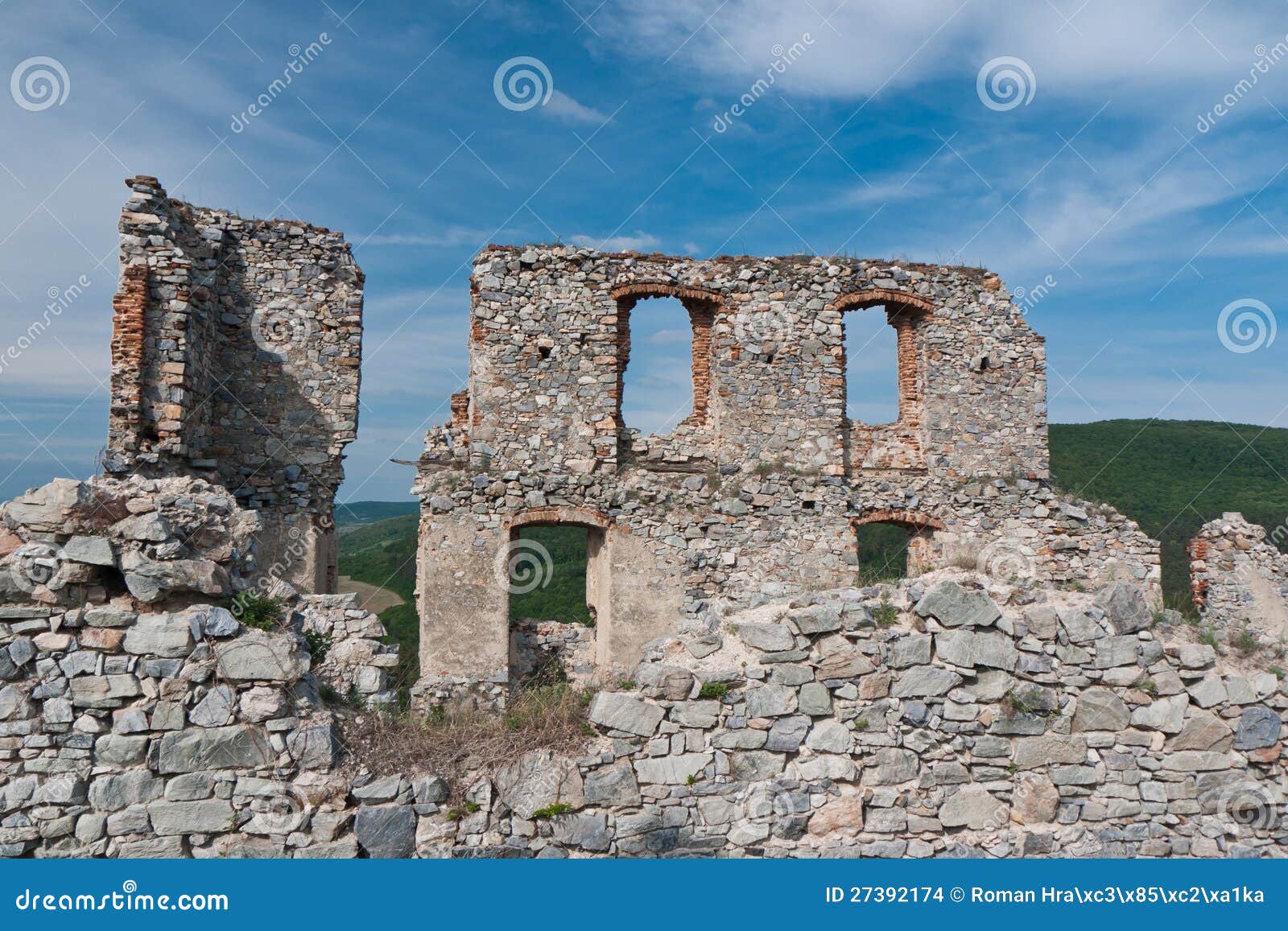 Damaged castle stock photo. Image of fort, oponice, blue - 27392174