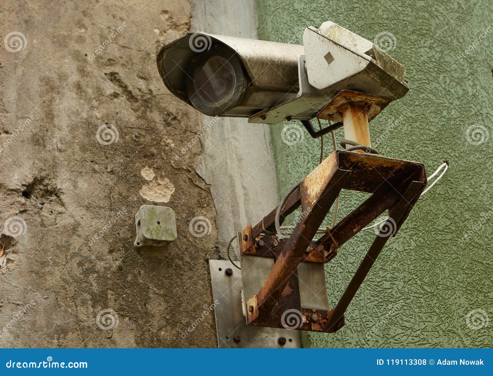 Old security camera. stock photo. Image of private, electronic - 119113308