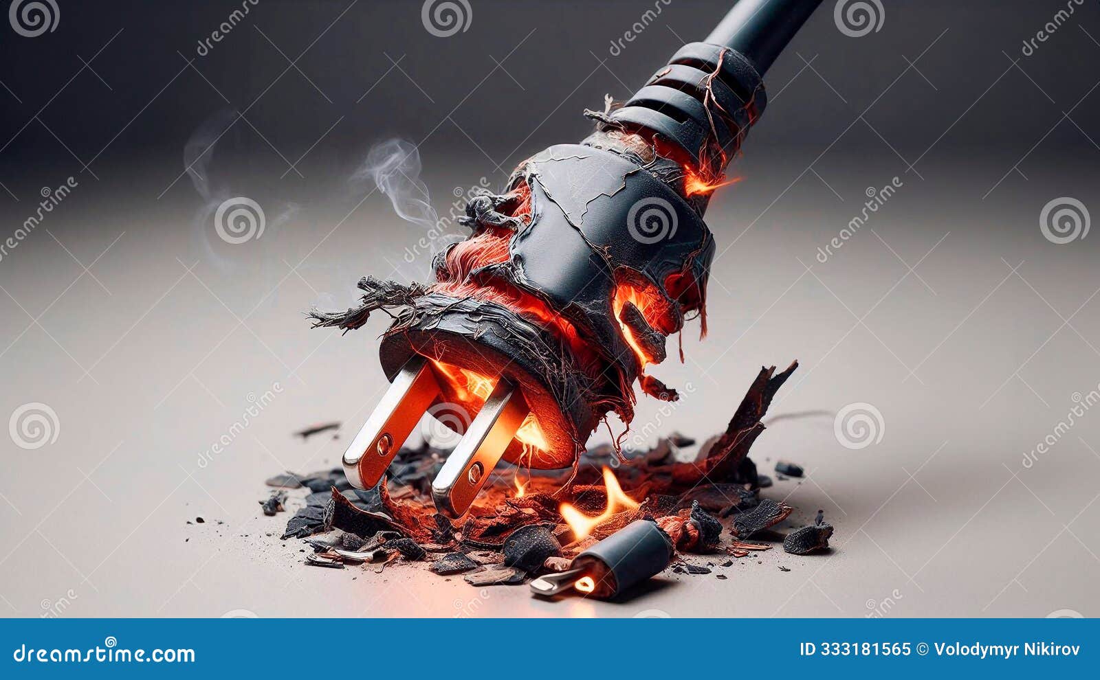 Damaged Charging Cable with Damaged Insulation Catches Fire from Short ...