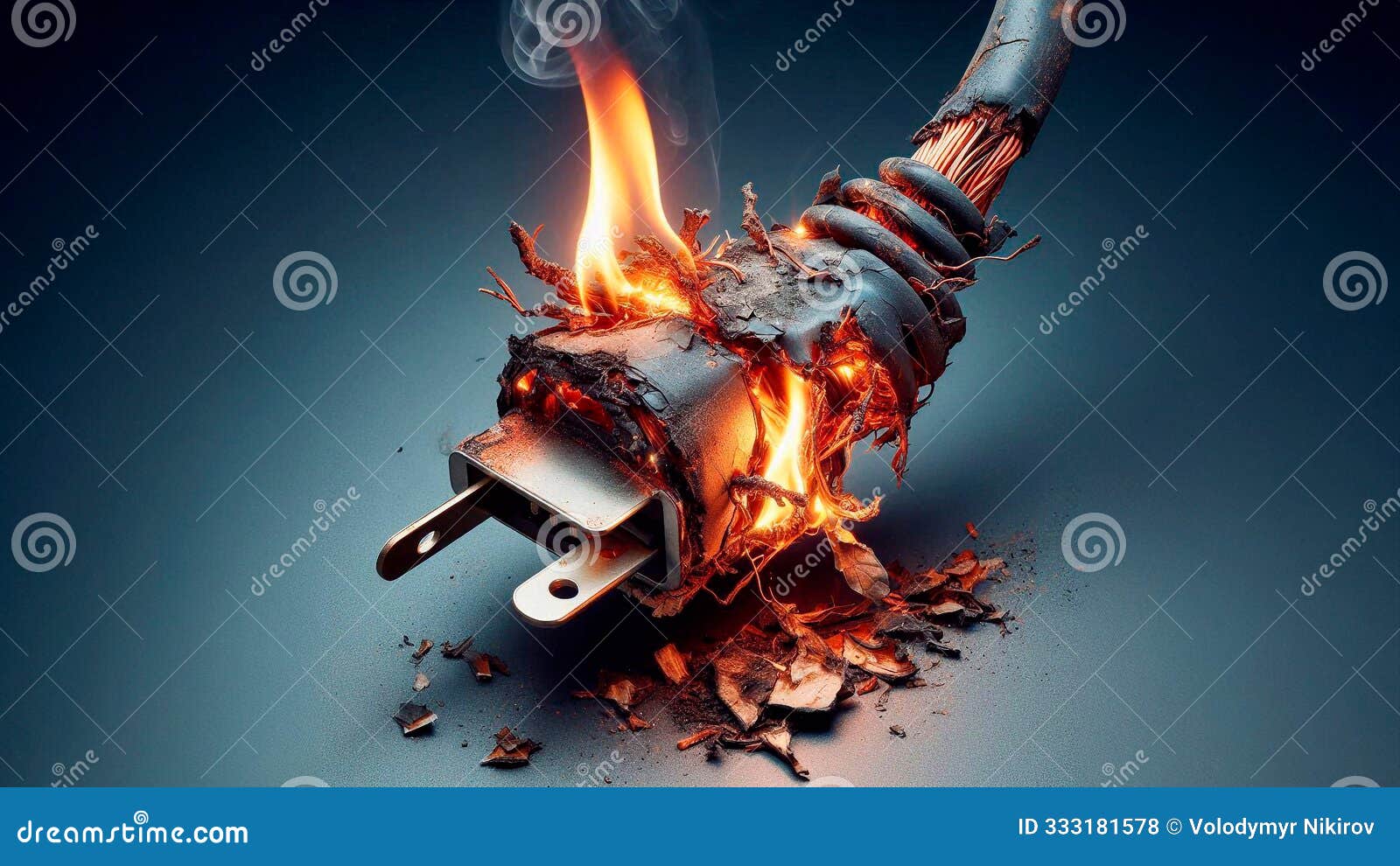 Damaged Charging Cable with Damaged Insulation Catches Fire from Short ...